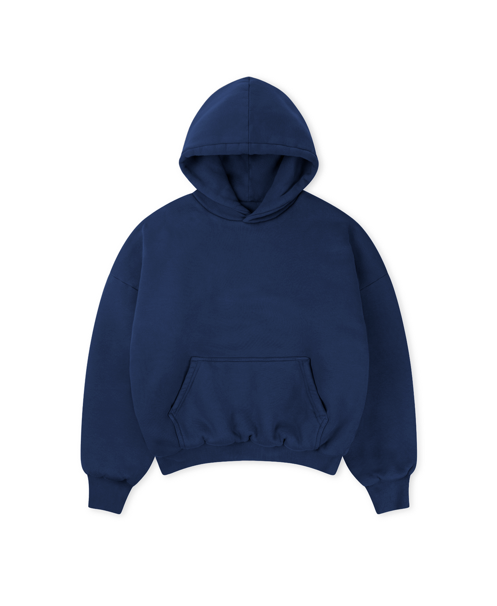 1000 GSM 'Navy Blue' Double Hoodie – Velour Garments