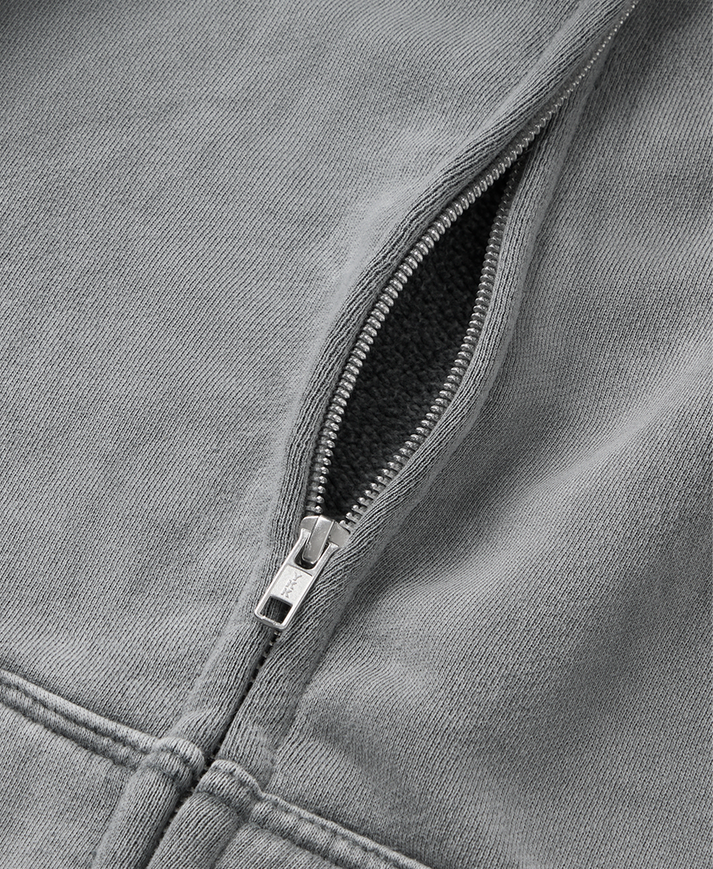 450 GSM ‘Vintage Gray’ Zipper – Velour Garments