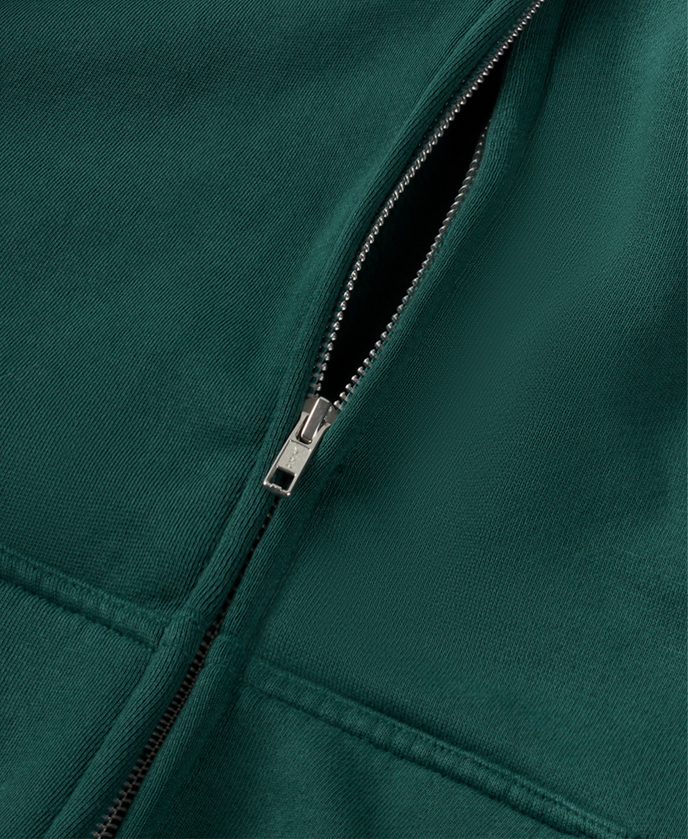 450 GSM 'British Racing Green' Zipper – Velour Garments