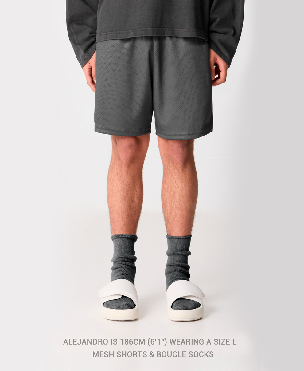 250 GSM 'Neutral Gray' Mesh Shorts – Velour Garments