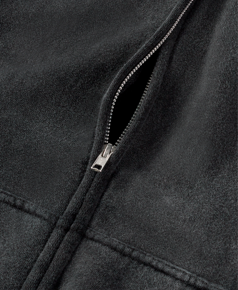 450 GSM ‘Vintage Black’ Zipper – Velour Garments