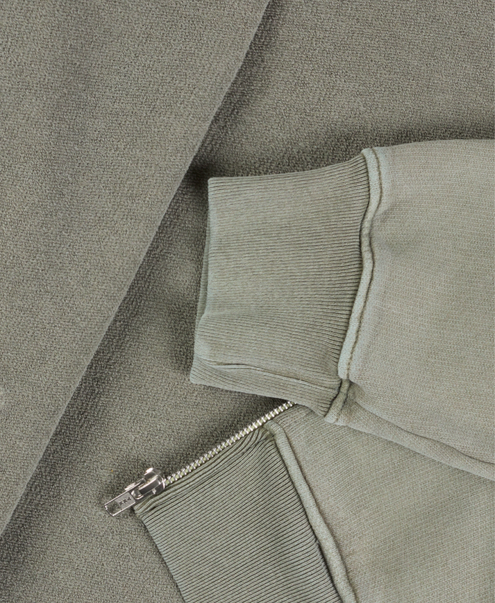 600 GSM 'Vintage Olive' Zipper – Velour Garments